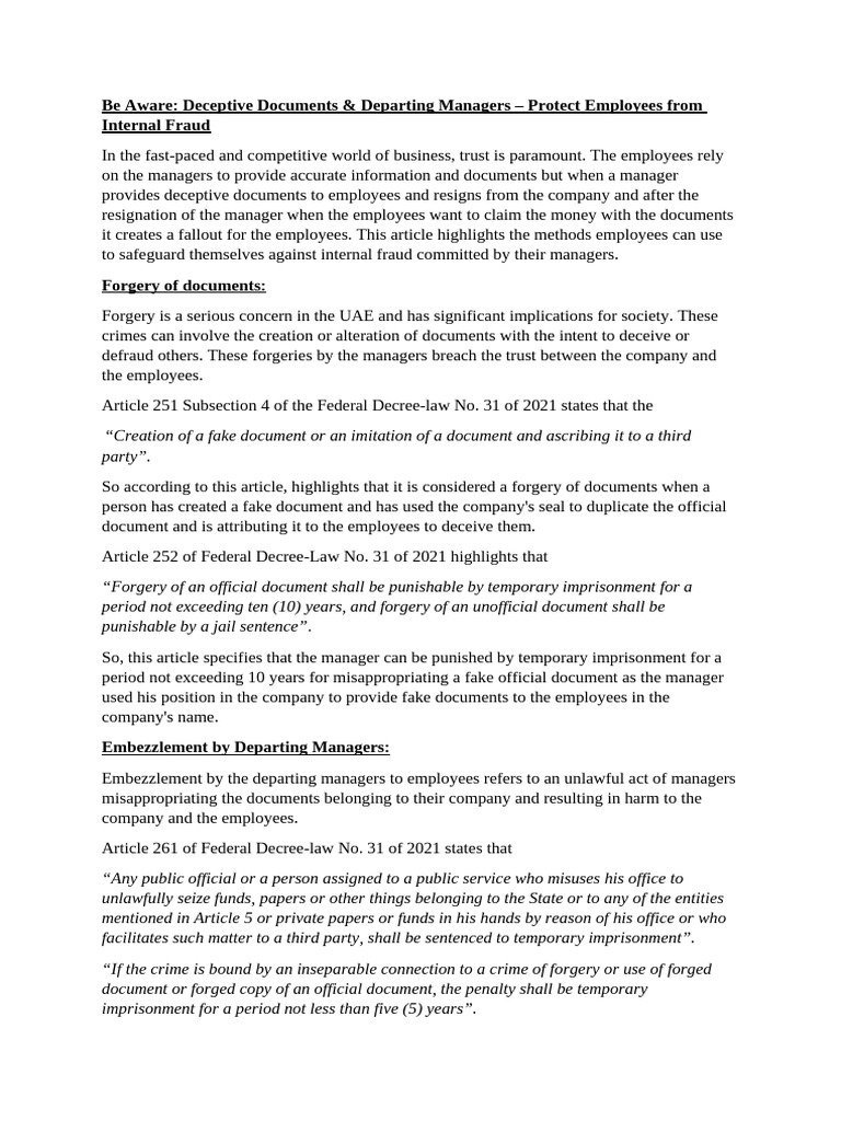 Article On Deceptive Documents | PDF | Forgery | Fraud