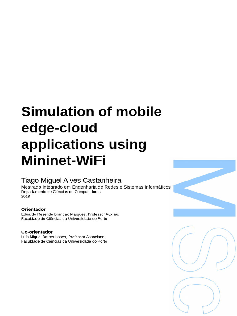 Simulation of Mobile Edge-Cloud Applications Using Mininet-Wifi | PDF | Computer Network ...