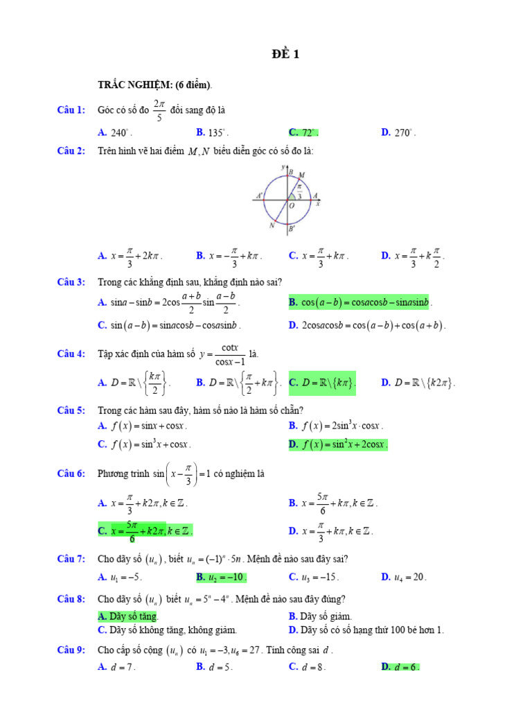 Ôn tập KTGK1 - K11 - HS | PDF