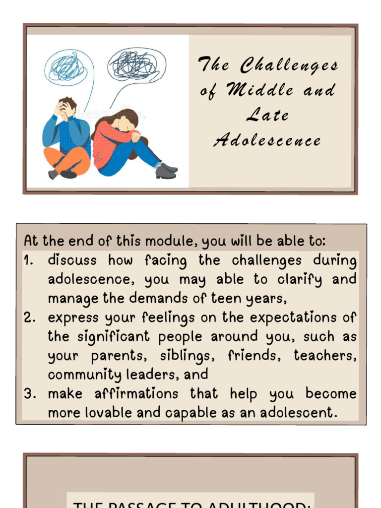 Challenges in Middle and Late Adolescence | PDF | Adolescence | Human ...