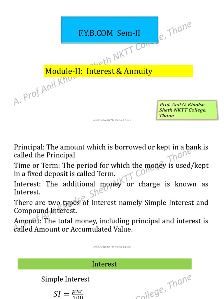 Statistics Unit 2 | PDF | Present Value | Compound Interest