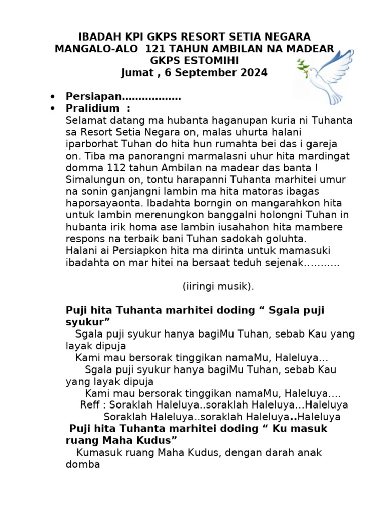 Ibadah Kpi Resort Setia Negara 24 | PDF
