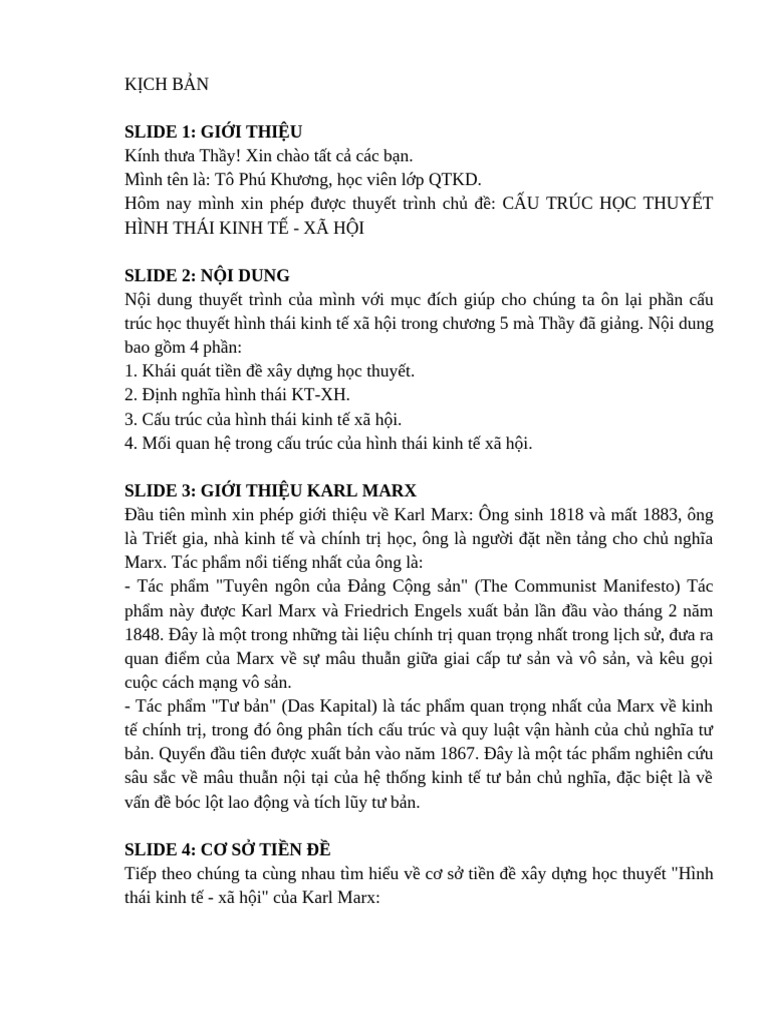 Thuyết trình mô hình hình thái KT-XH | PDF