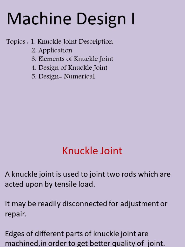 Knuckle Joint (1) | PDF | Bending | Tension (Physics)