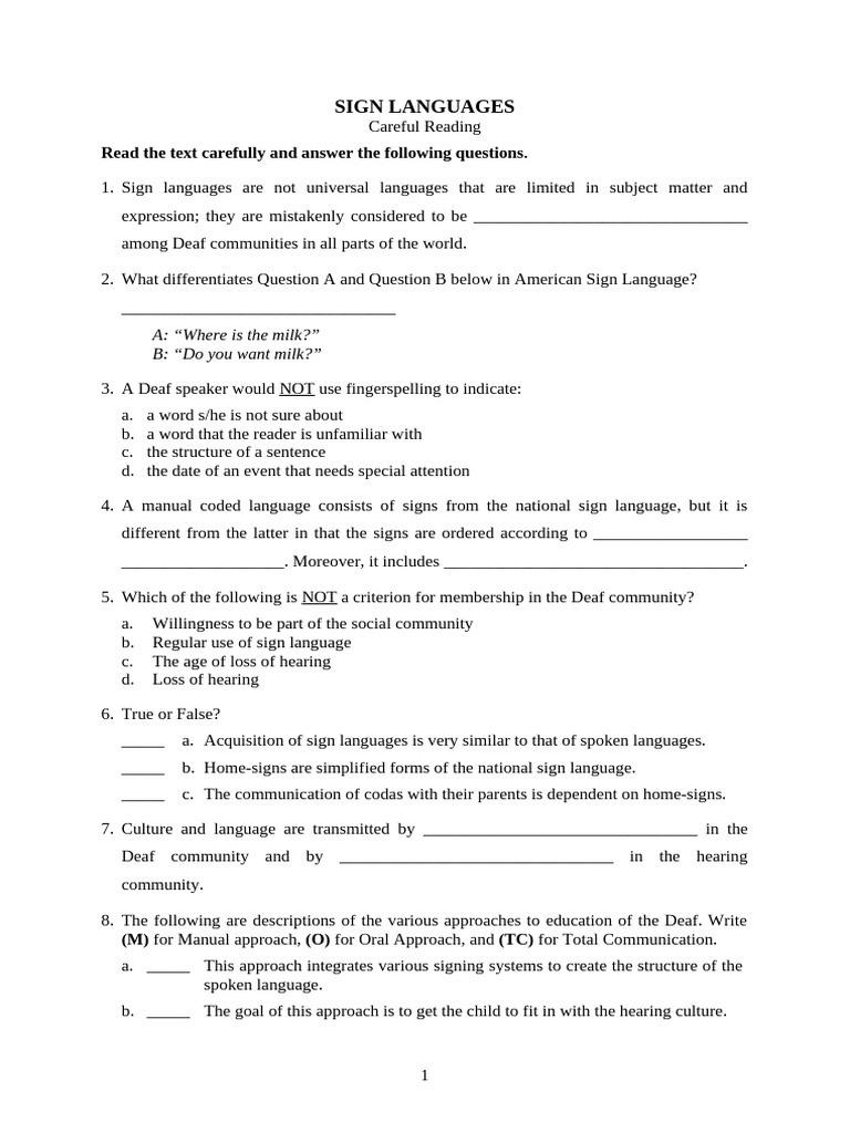 Understanding Sign Languages and Deaf Culture | PDF | Sign Language | Cognition