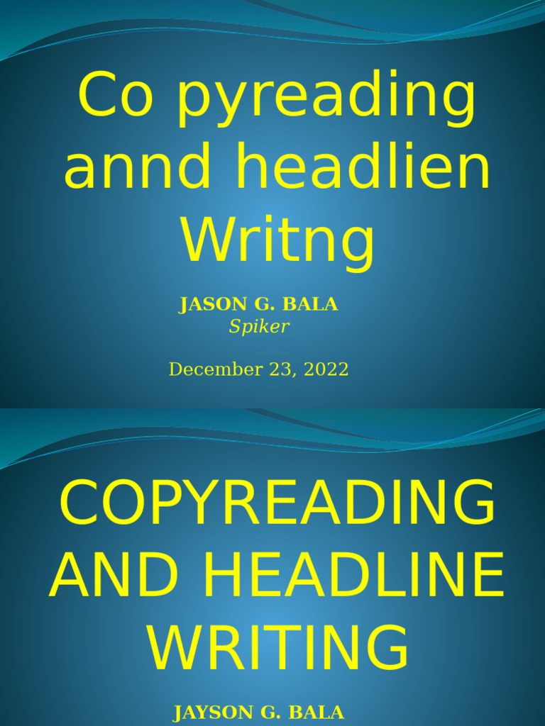 On Copyreading and Headline Writing | PDF | Linguistics | Human ...