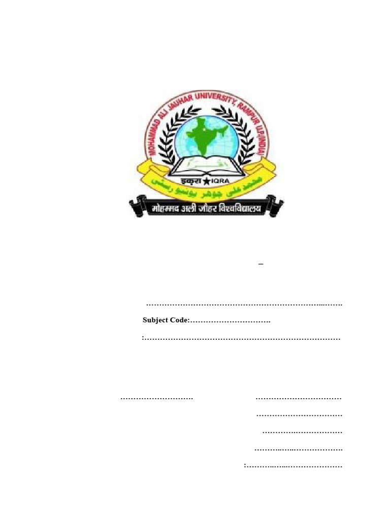 Assignment Front Pages | PDF