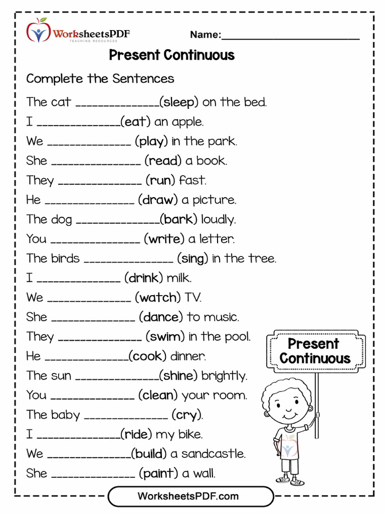 Elementary Exercises Present Continuous Comprimido | PDF