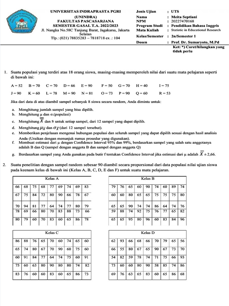 PDF Meita Septiani 20227470168 Statistic in Educational Research Compressed - Compress | PDF