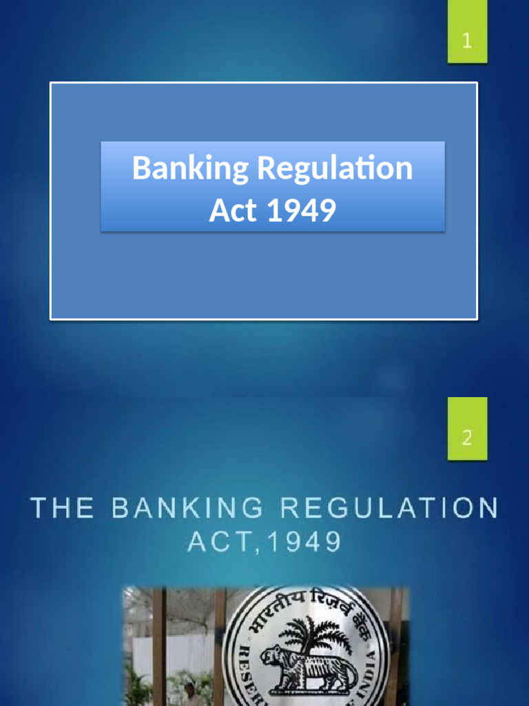 Banking Regulation Act 1949 | PDF | Banks | Loans
