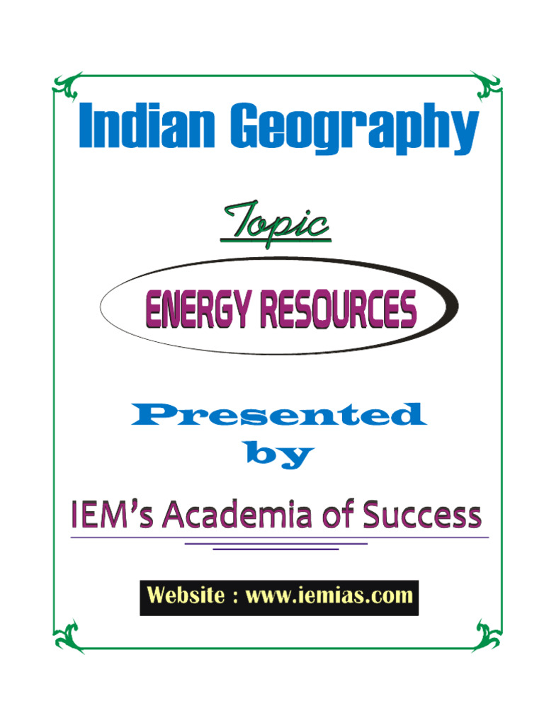 Indian Geo-Energy Resource ALL | PDF | Coal | Bituminous Coal