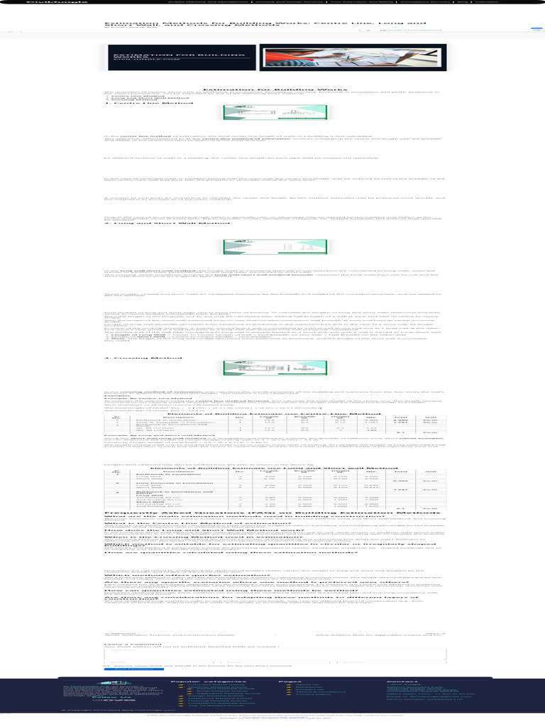 Estimation Methods For Building Works - Centre Line, Long and Short ...