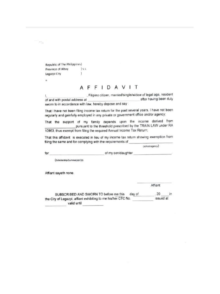 Affidavit of Low Income | PDF