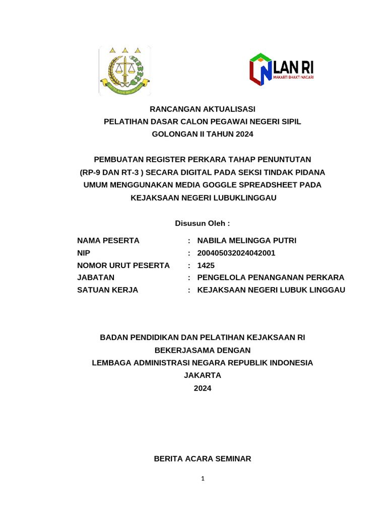 Rancangan Aktualisasi Nabila Melingga Putri .Fix Banget | PDF