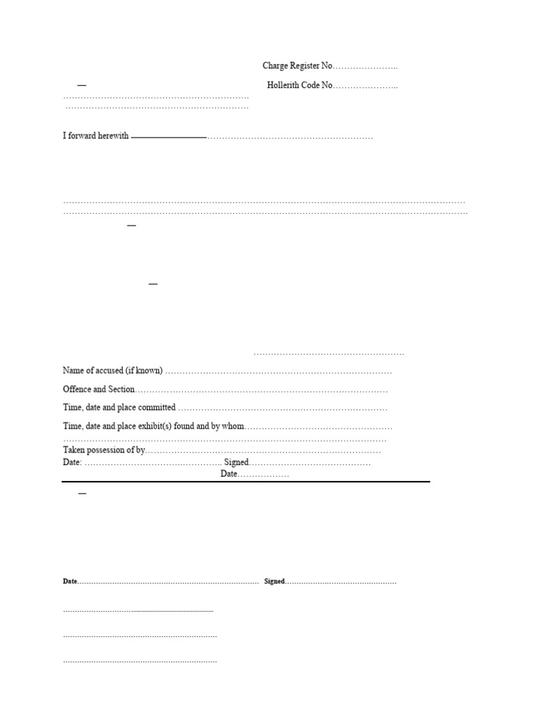 Police Exhibit Form | PDF | Law