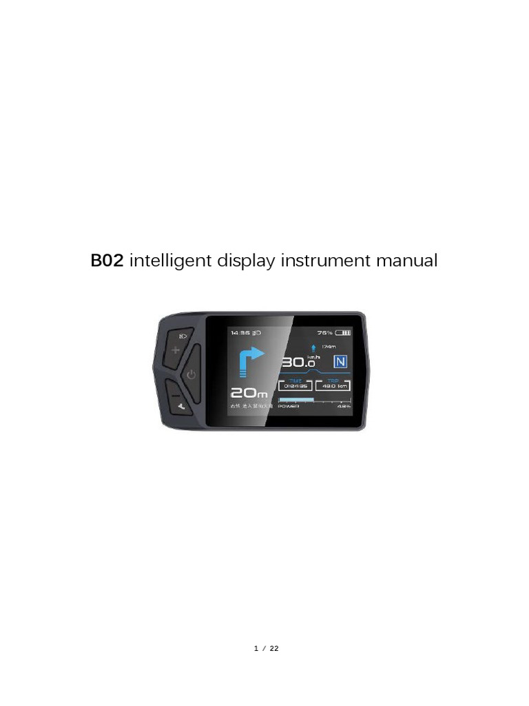 Bafang I500373395A2 B02 Intelligent Display Instrument Manual | PDF | User Interface | System ...