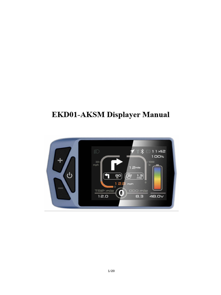 B02NU Ebike Display Manual | PDF