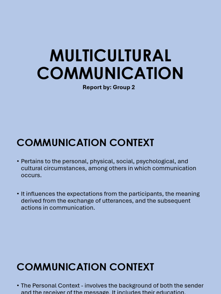 Multicultural Communication | PDF | Communication | Gender