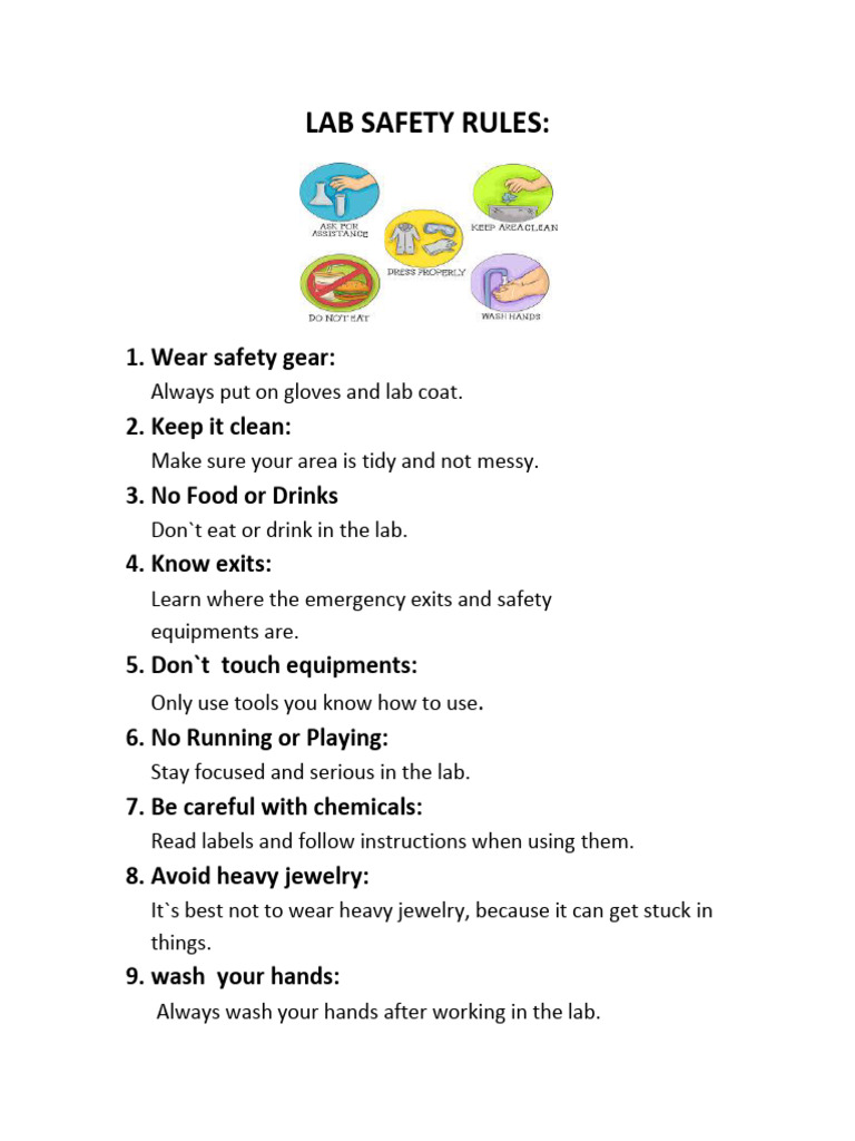 LAB SAFETY RULES | PDF
