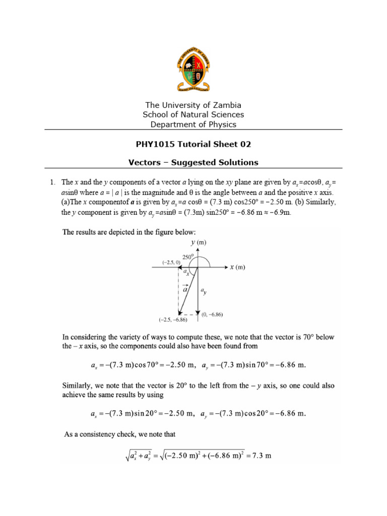 Tutorial 2 - Vectors Solutions | PDF