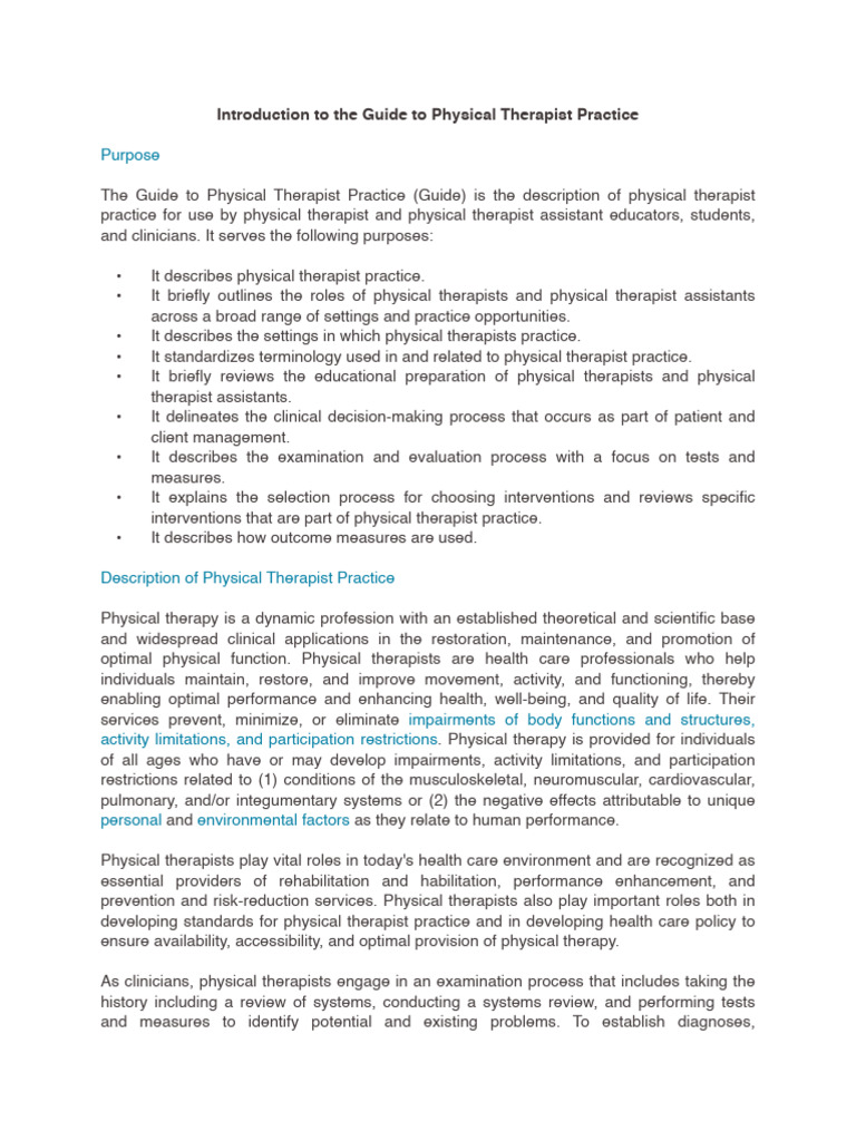 Physical Therapy Practice Guide | PDF | Physical Therapy | Health Care