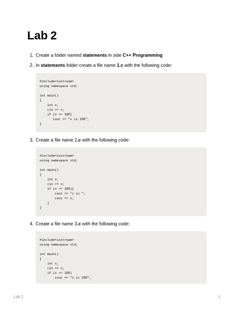 Lab2 | PDF | Namespace | Computer Programming Lab2 | PDF | Namespace | Computer Programming