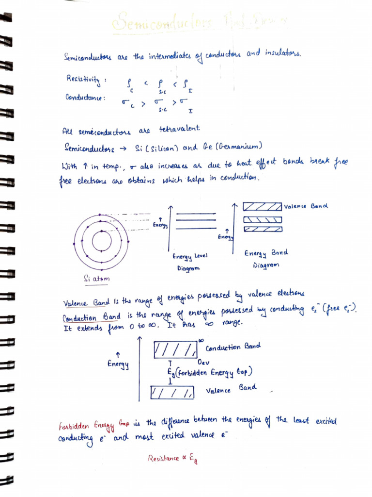 Semiconductors and Devices Notes | PDF | P–N Junction | Electromagnetism
