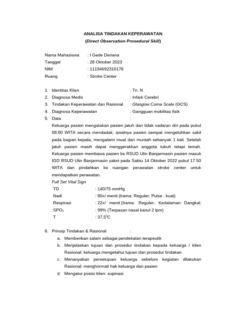 DOPS GCS - Stroke Center | PDF