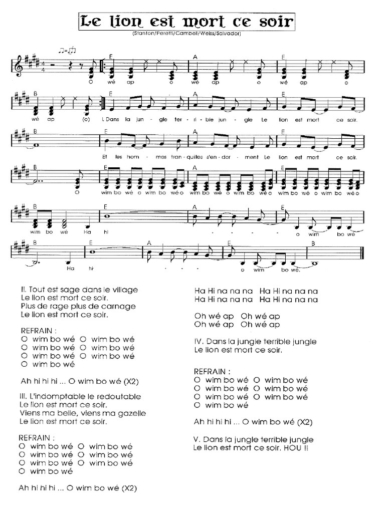 Le Lion Est Mort Ce Soir | PDF