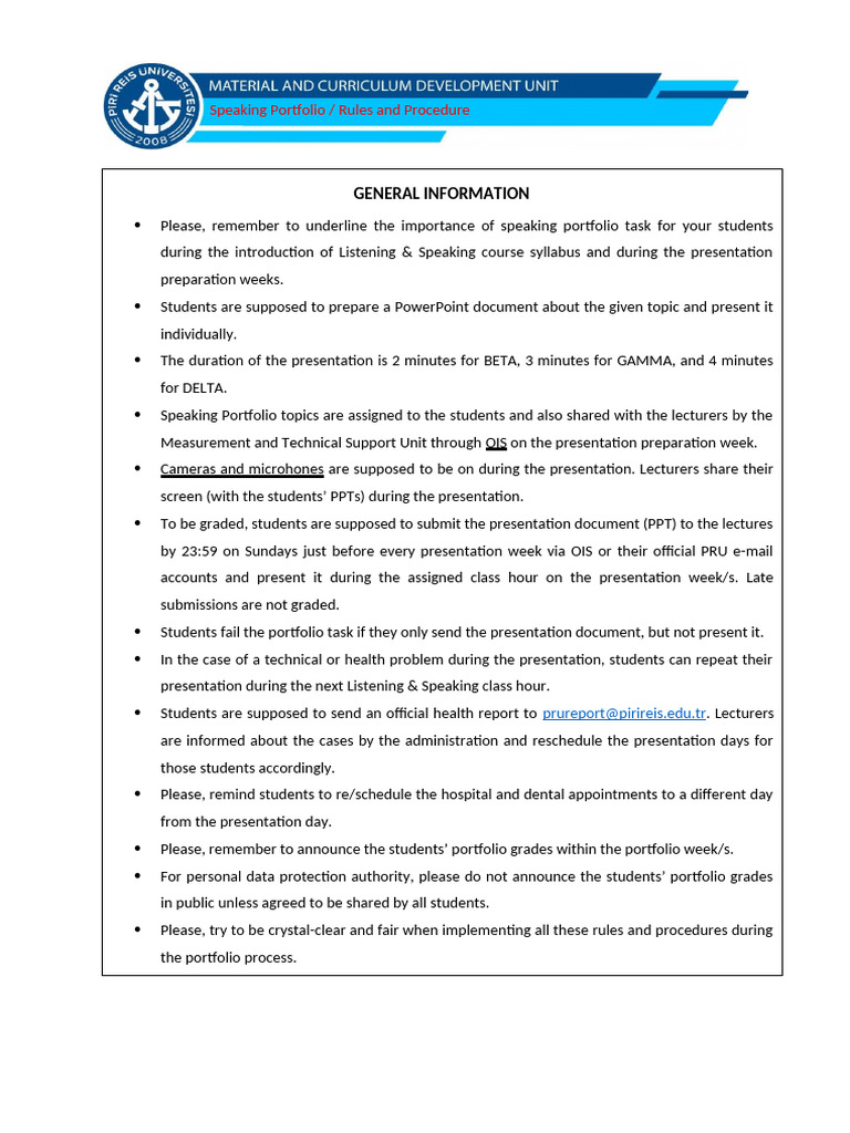 (Online) Ls Portfolio Rules & Procedure | PDF