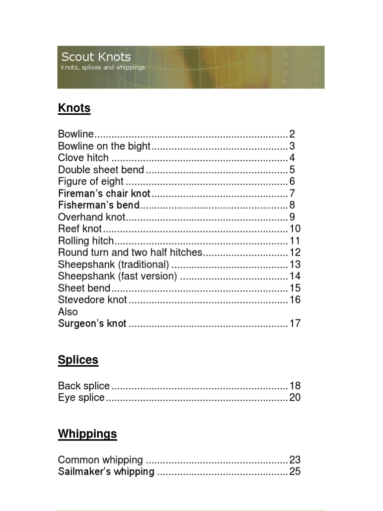 Scout Knots Pdf
