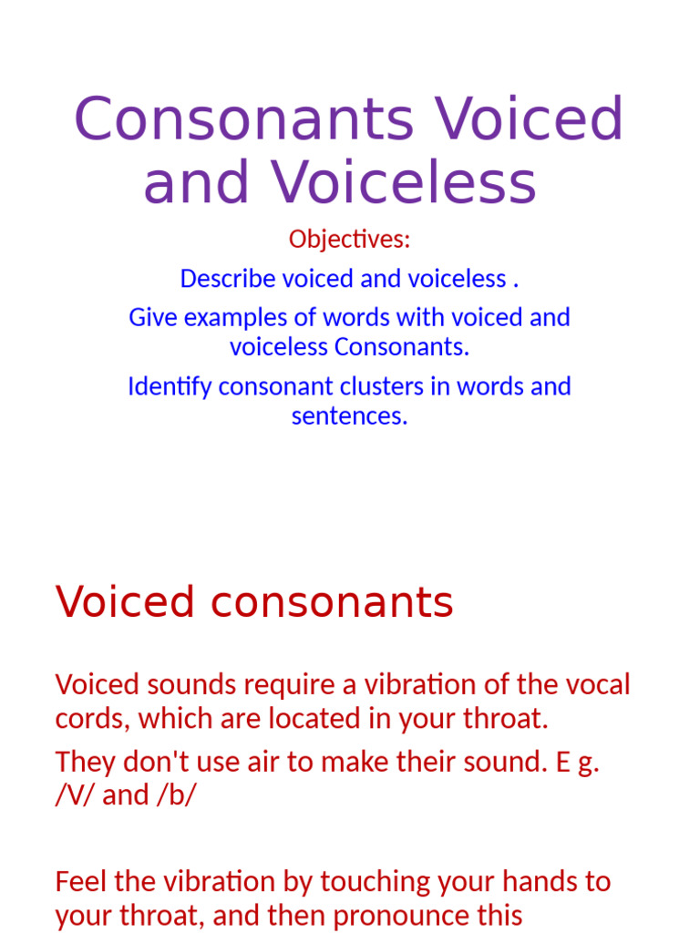 Voiced vs. Voiceless Consonants Explained | PDF