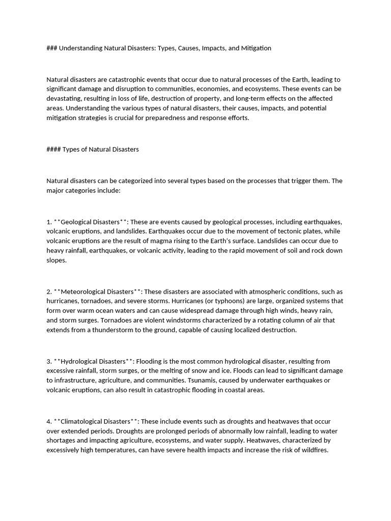 Understanding Natural Disasters | PDF | Natural Disasters | Flood