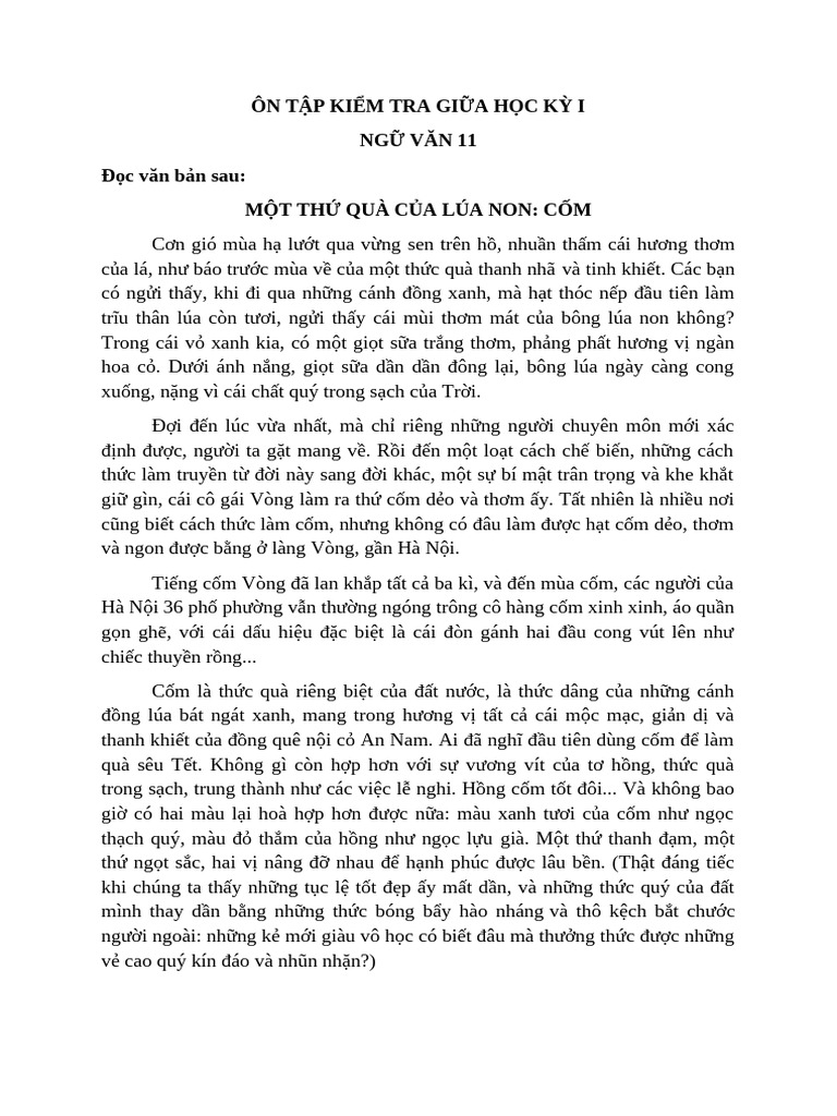 LỚP 11 GIỮA HK1 | PDF