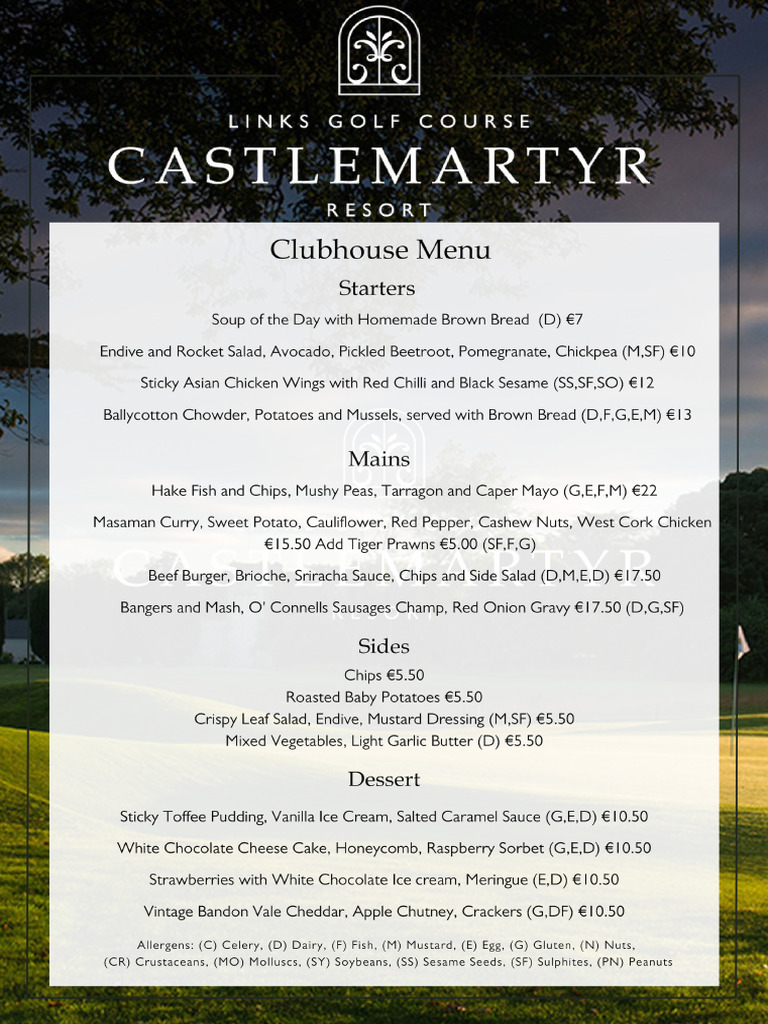 Clubhouse Menu | PDF