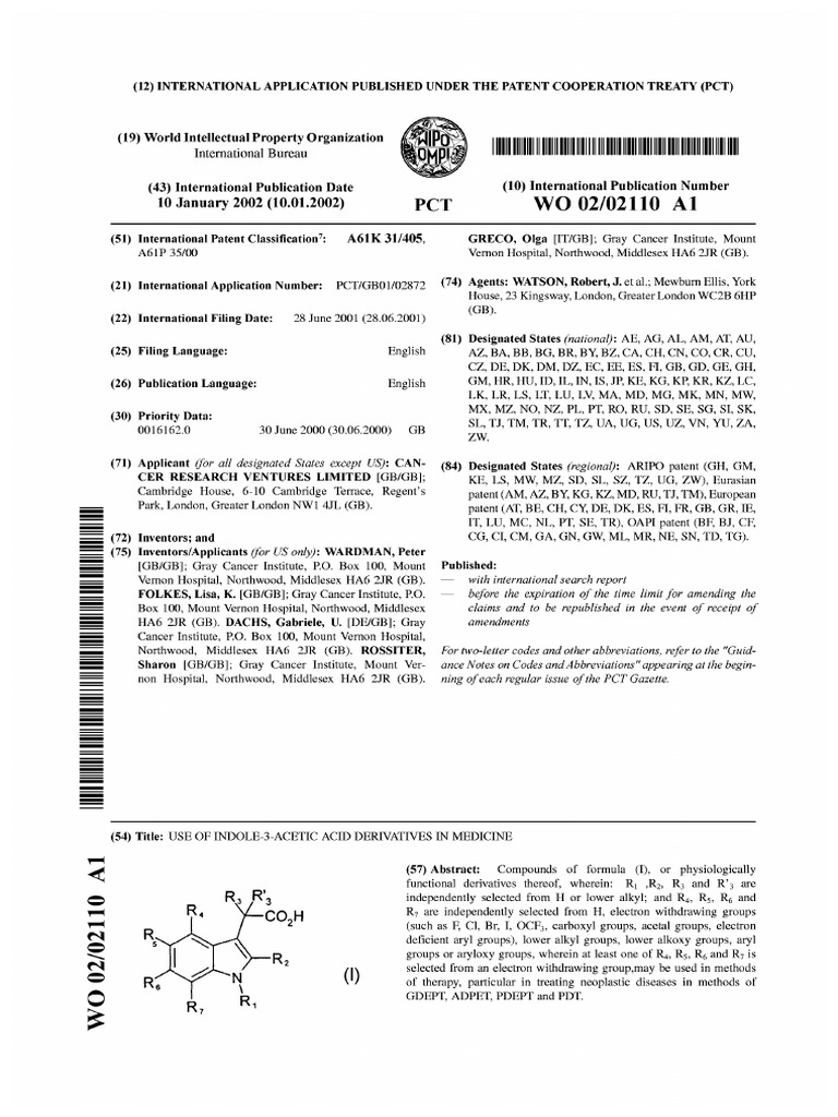 Use of indole-3-acetic acid derivatives in medicine_Abstract_Compounds ...