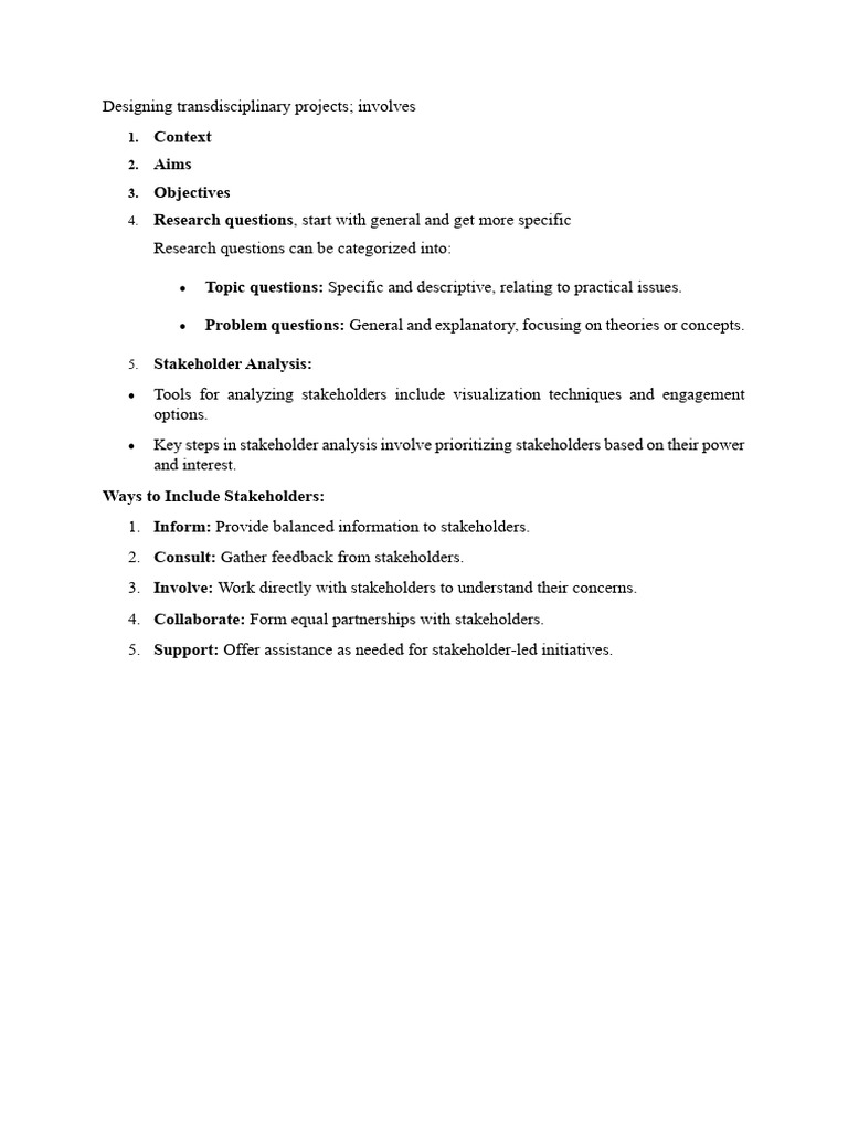 Transdisciplinary Project Design Guide | PDF