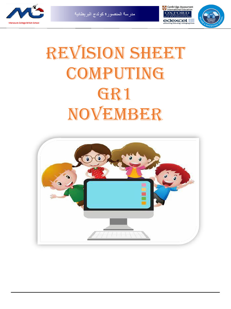 Revision Sheet 1 (Grade1) November Answers | PDF | Computer Hardware | Office Equipment
