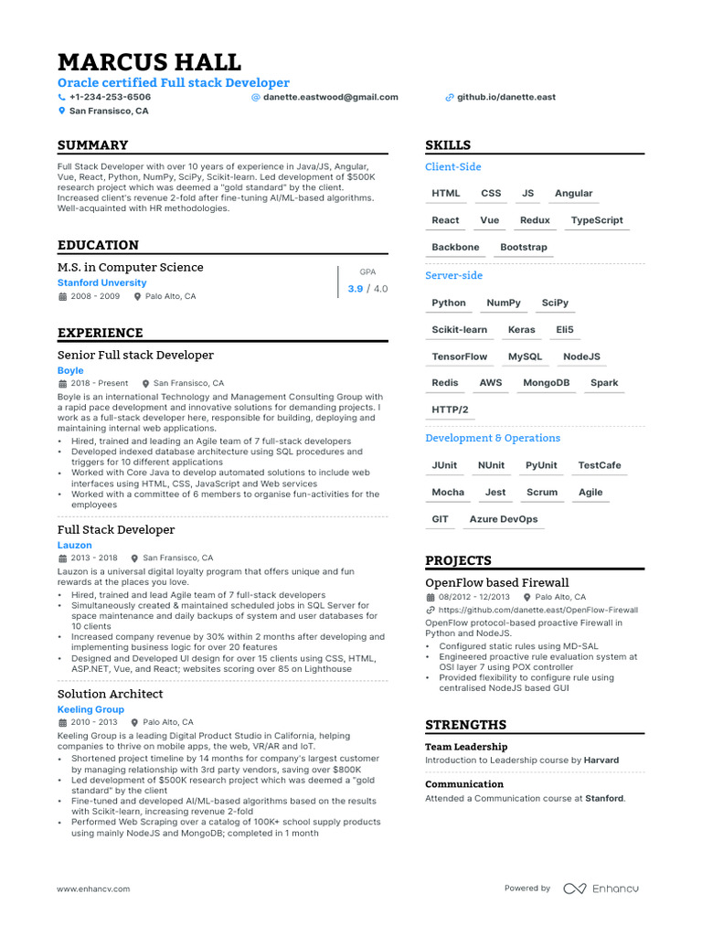 Marcus Hall Resume | PDF | Information Technology | Computer Science