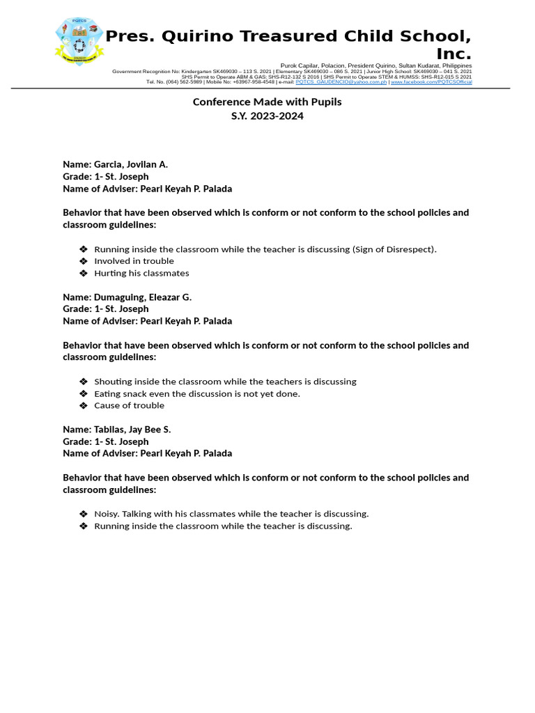 Conference Made With Pupils | PDF
