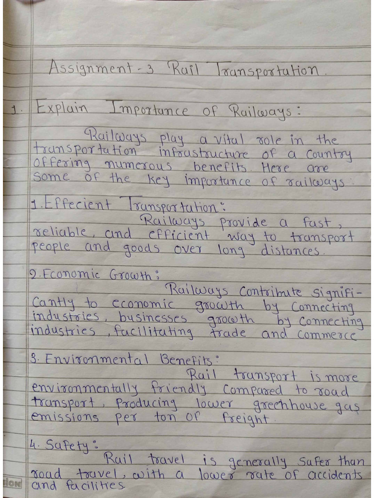 TE Assignment - 3 Rail Transportation | PDF