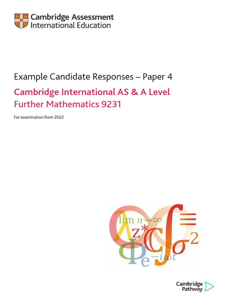 Example Candidate Responses Paper 4 A Level Further Mathematics | PDF ...