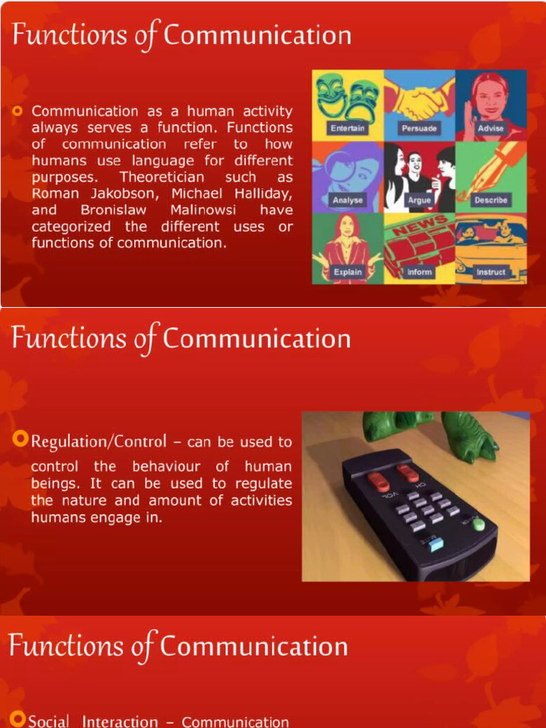 Functions of Communication | PDF