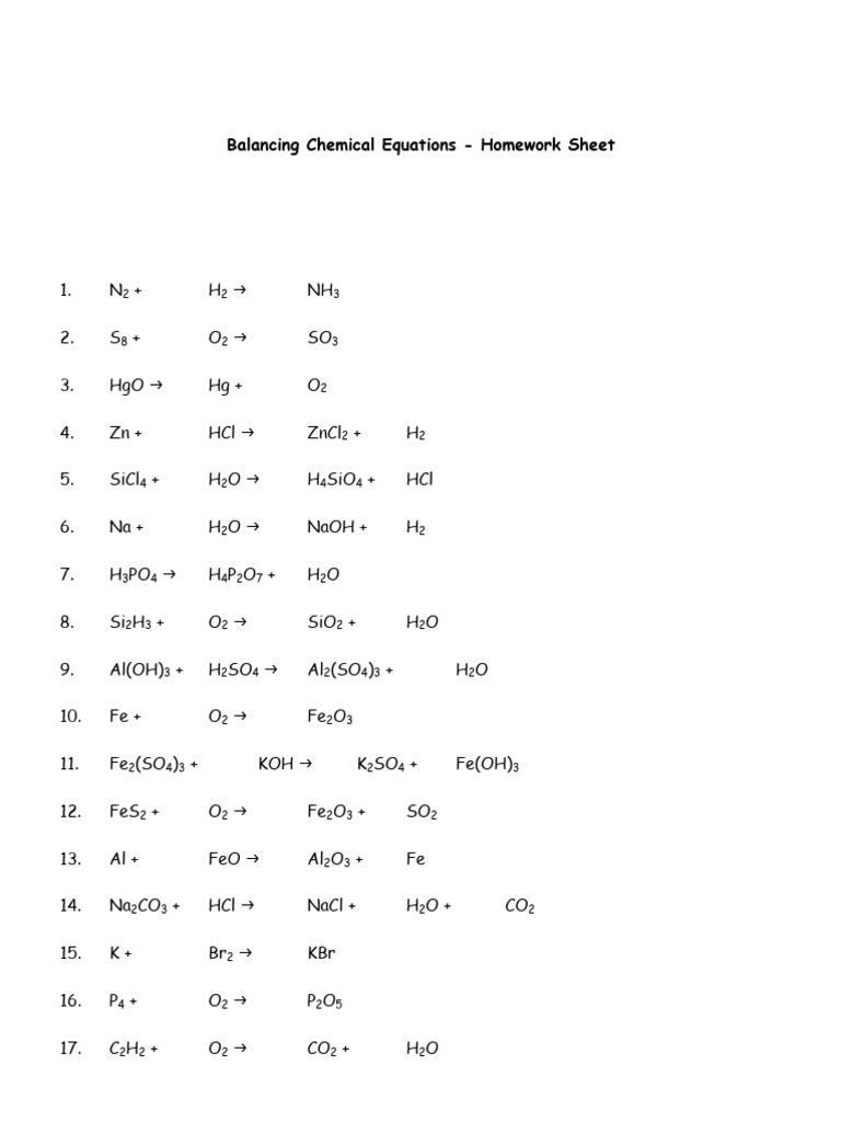 Balancing Equations 08 | PDF