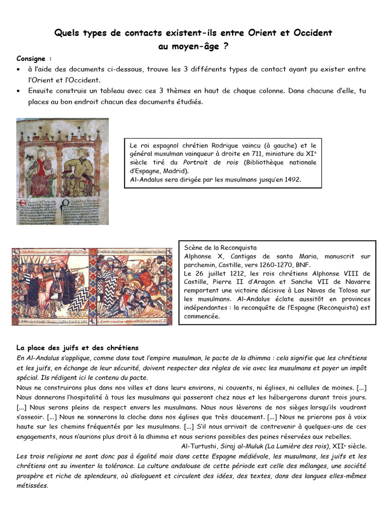 Contacts entre Orient et Occident au Moyen Âge | PDF | Al-Andalus | Espagne