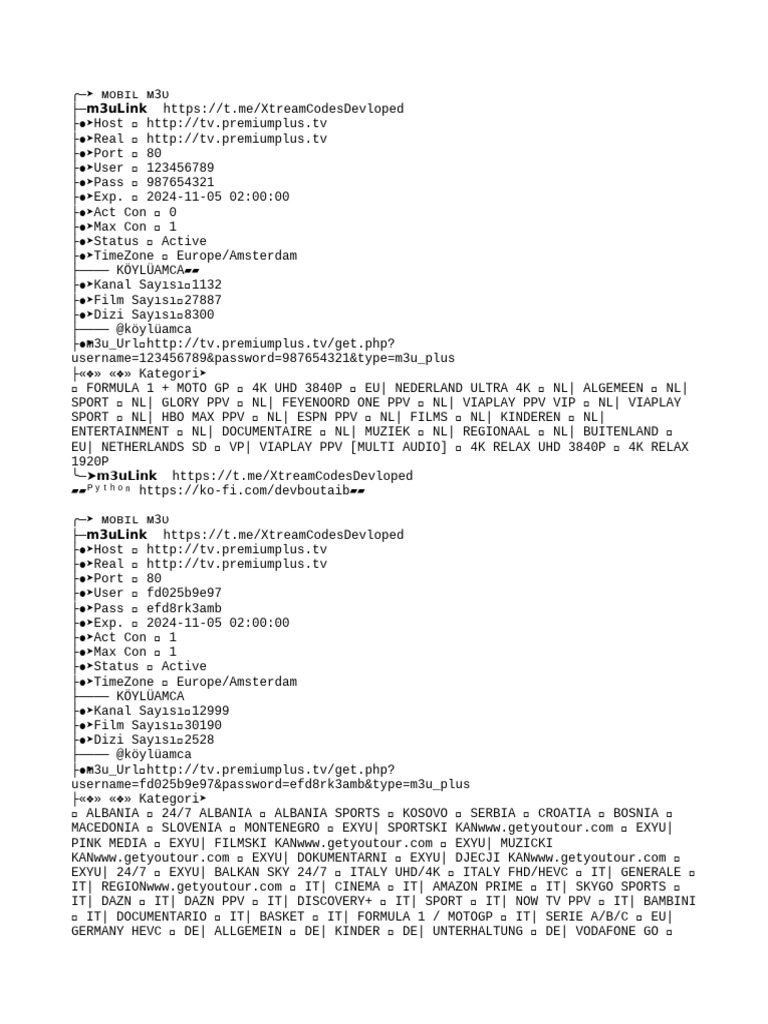 Xtream Code+m3u | PDF | Asia | Nbc