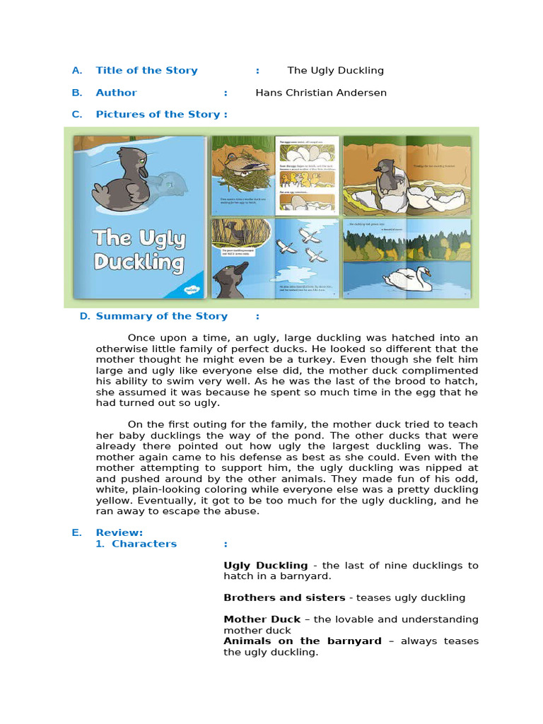 The Ugly Duckling Story Review | PDF | The Ugly Duckling | Duck