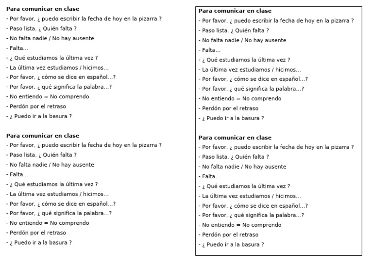 Para Comunicar en Clase | PDF