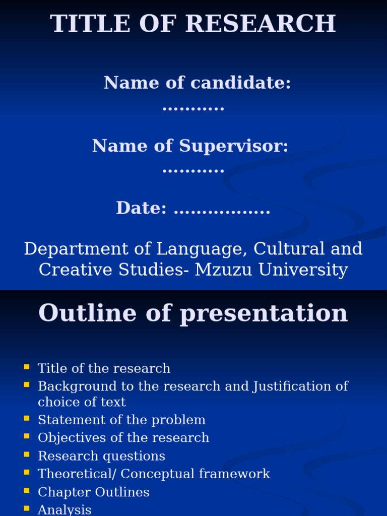 Research Presentation Outline | PDF