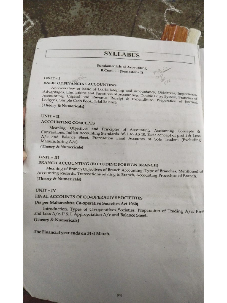 Fundamental of Accounting Sem 1 (Unit 1) | PDF